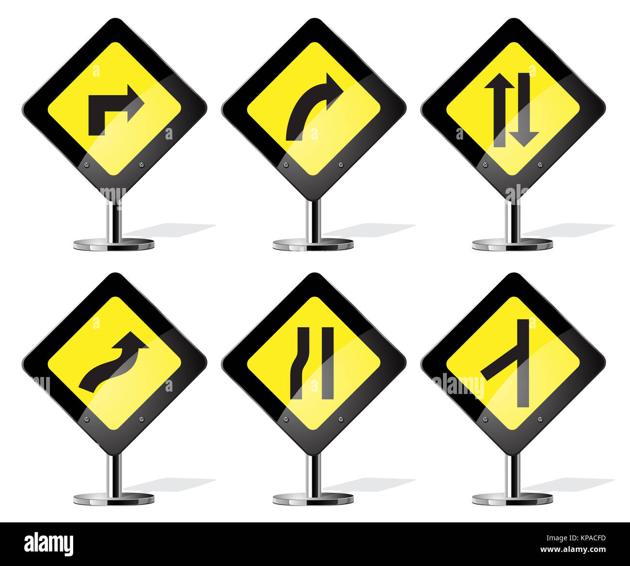 Yield roundabout traffic signs hi-res stock photography and images - Alamy