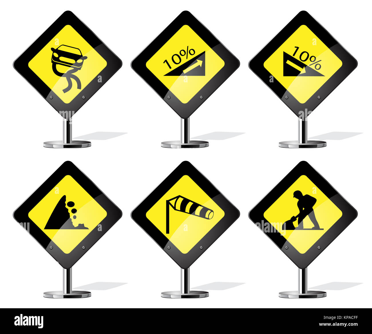 Side wind road sign warning hi-res stock photography and images - Alamy
