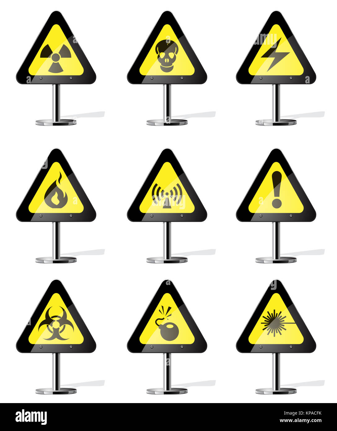 Hazard Sign Icons Stock Photo - Alamy