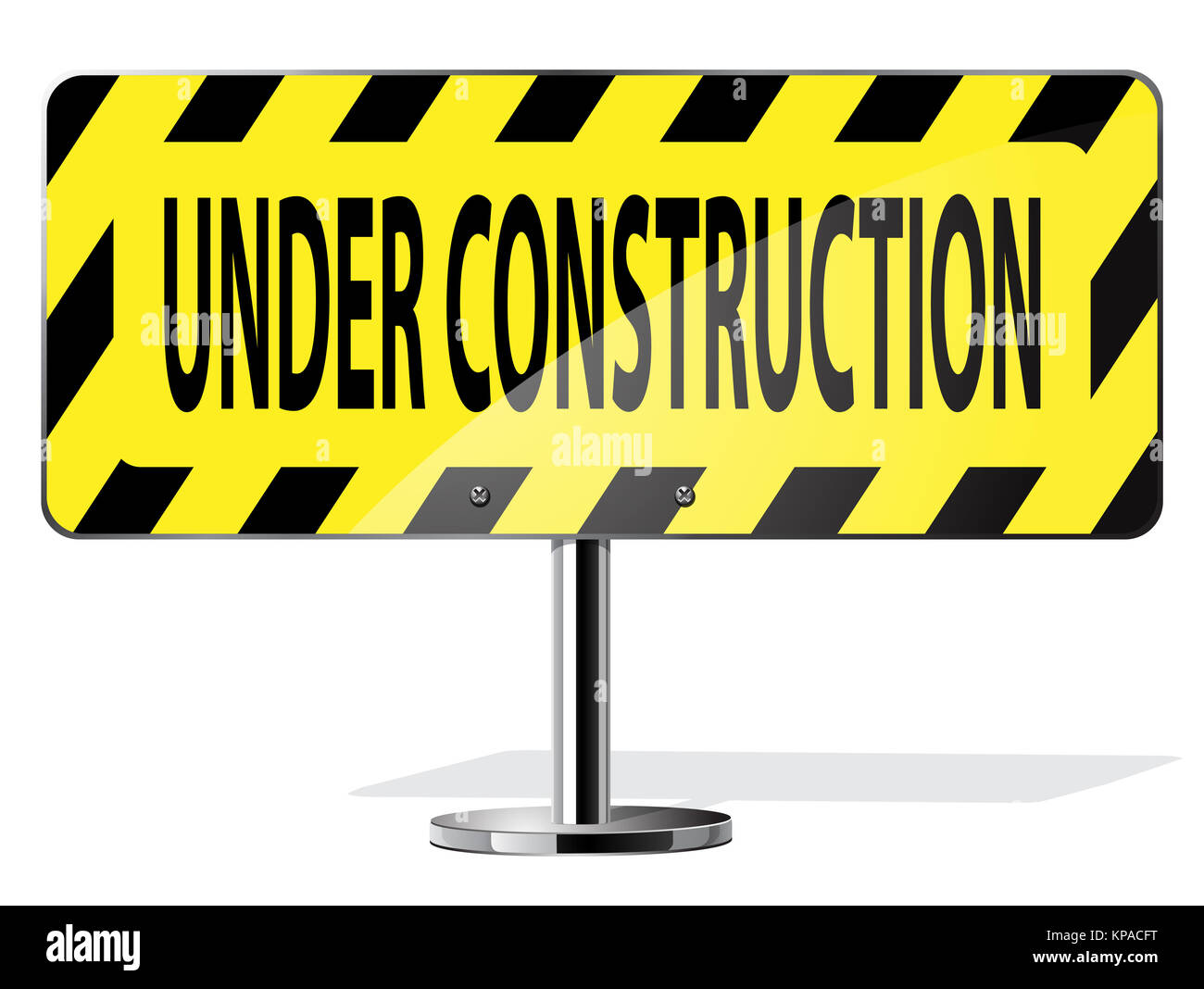 Road Yellow Construction Sign Icon Stock Photo - Alamy