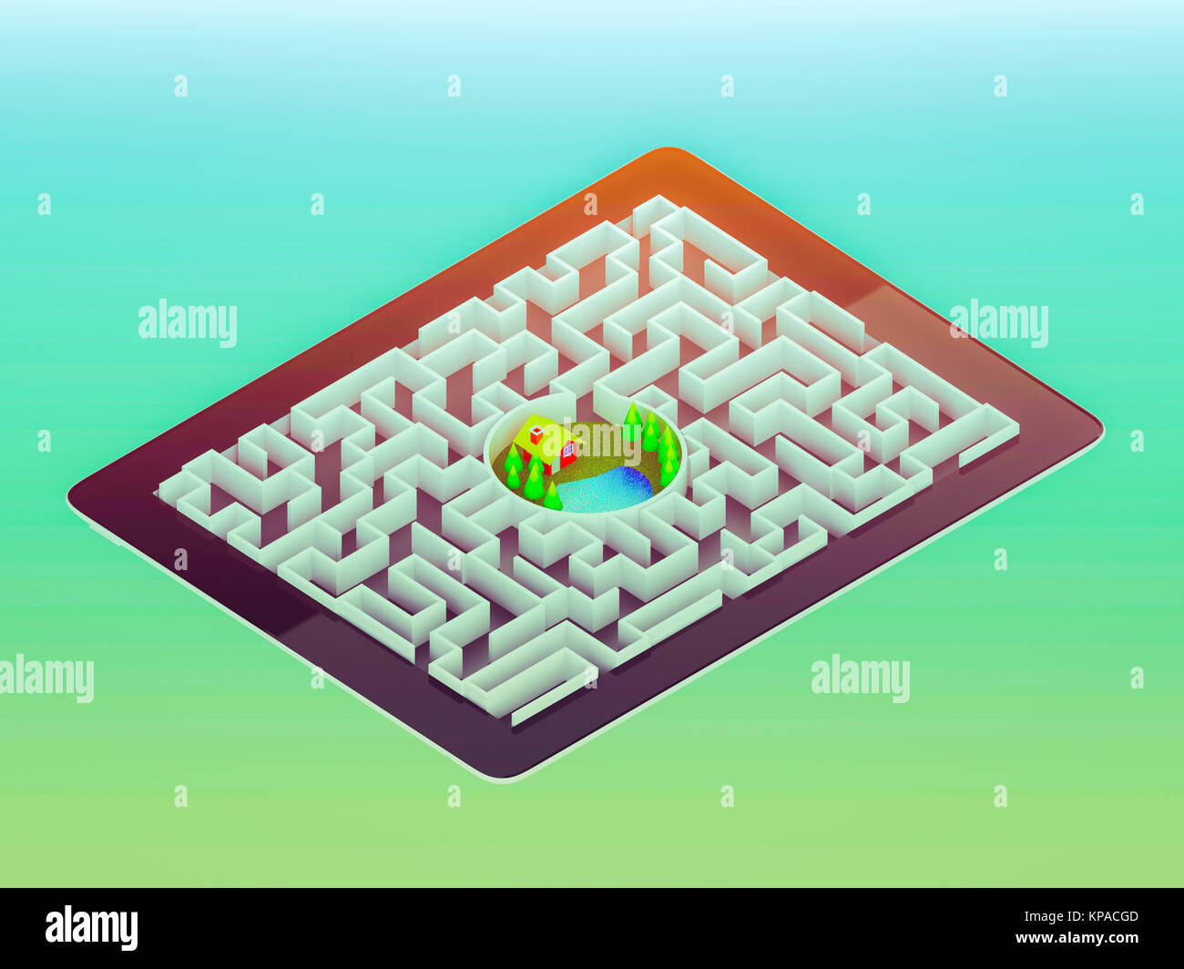 Maze Strategy Success Solution Determination Direction Concept Stock ...