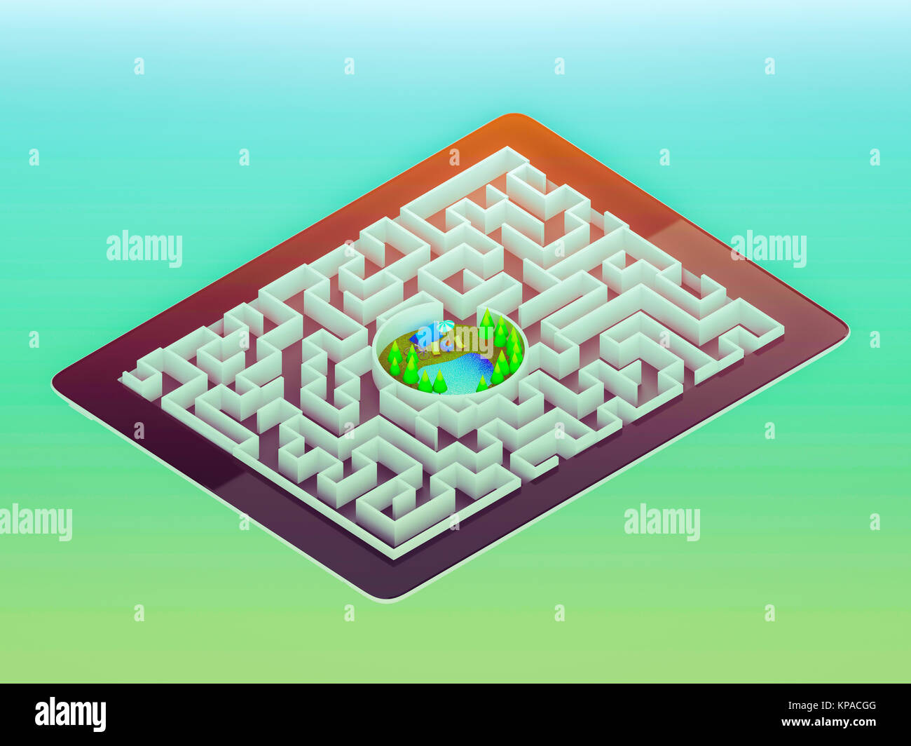 Maze Strategy Success Solution Determination Direction Concept Stock ...