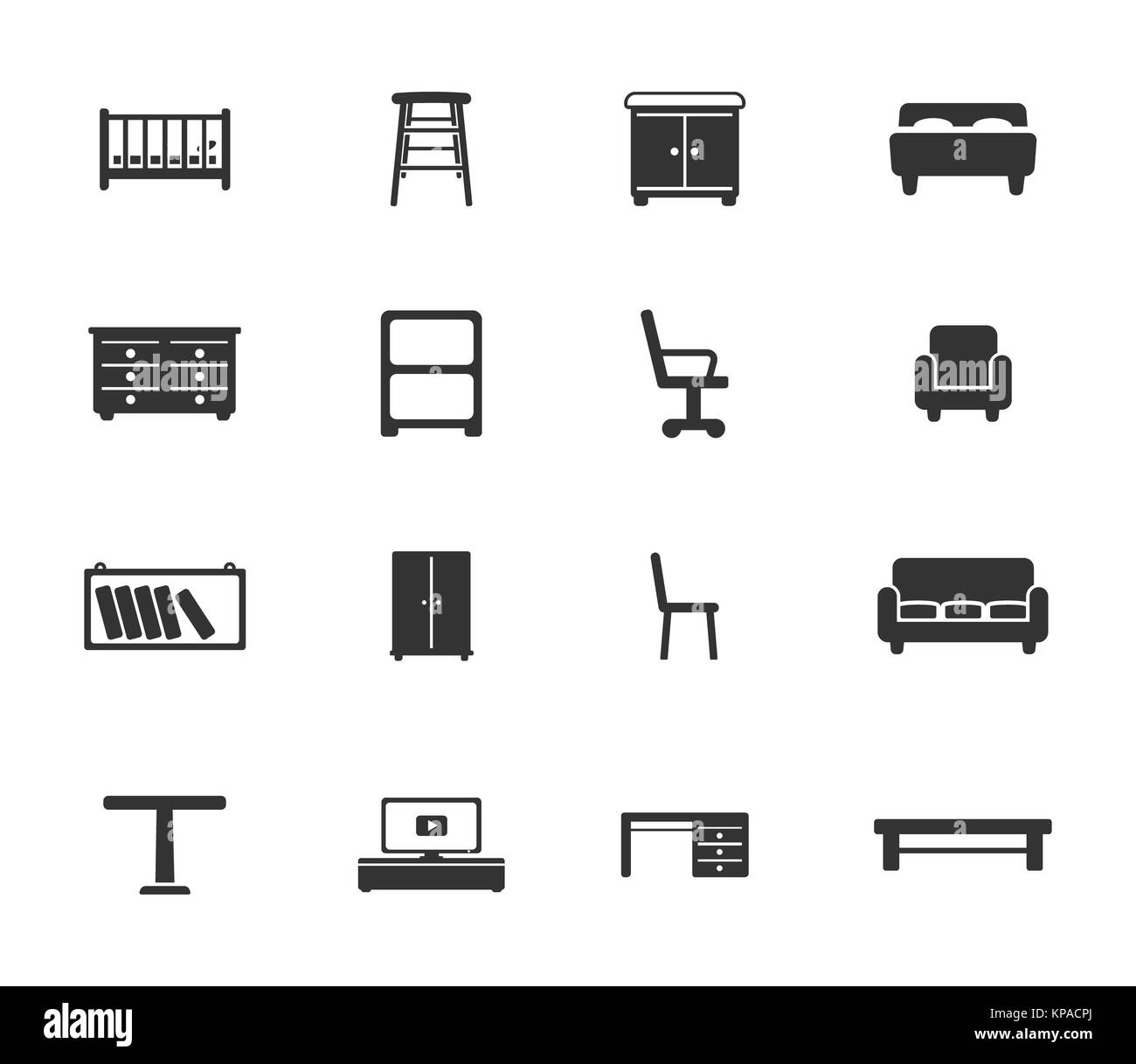Furniture simply icons Stock Photo - Alamy