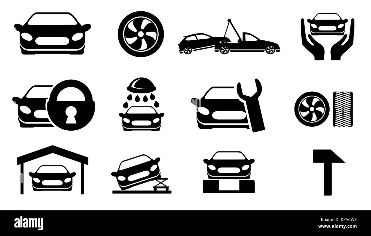 Car service maintenance icon set Stock Photo - Alamy