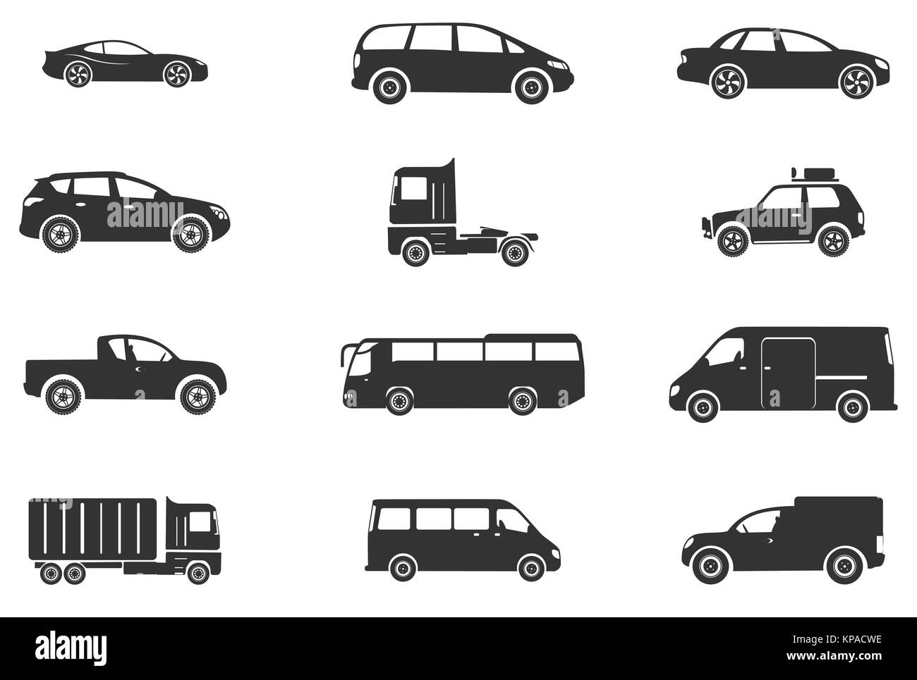 Vehicles Icon Set Stock Photo - Alamy