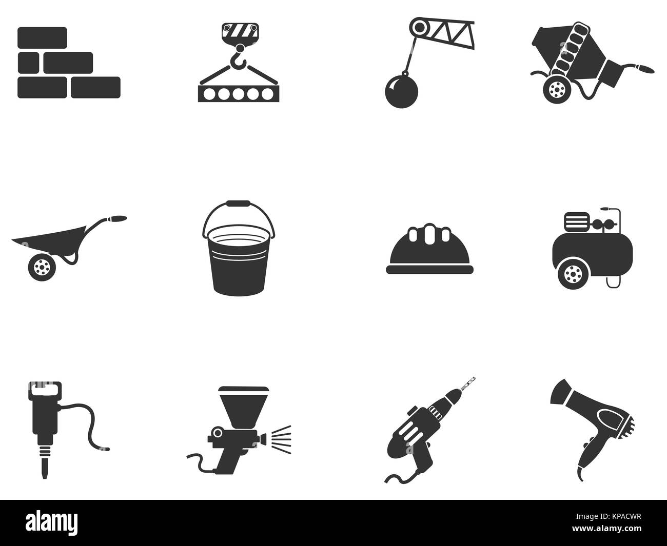 Symbols of building equipment Stock Photo - Alamy