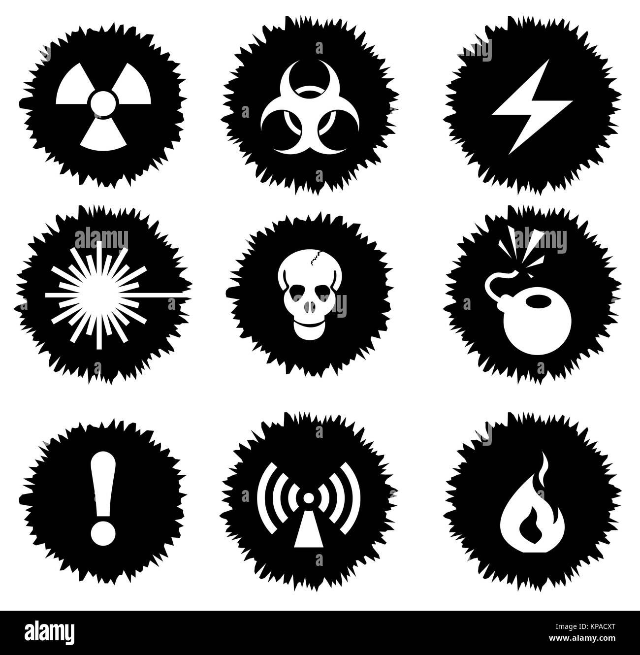 Hazard Sign Icons Stock Photo - Alamy