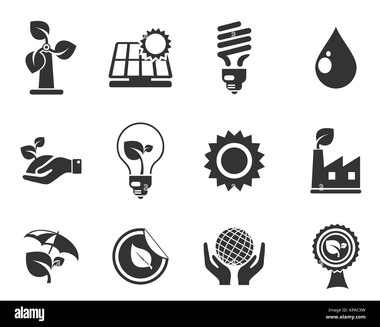 Ecology Icon set Stock Photo - Alamy