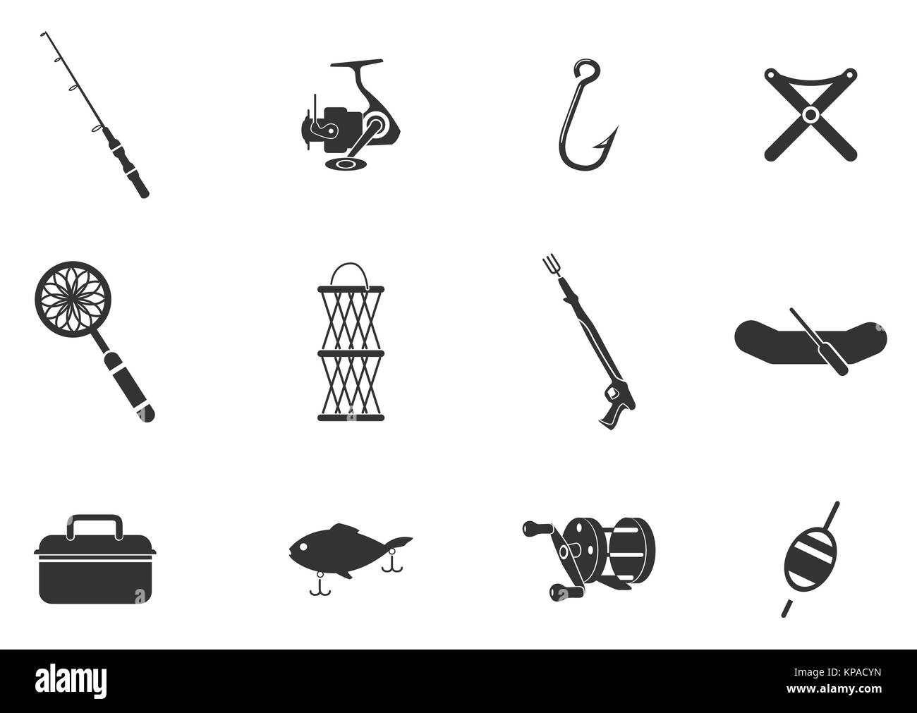 Fishing icon set Stock Photo - Alamy
