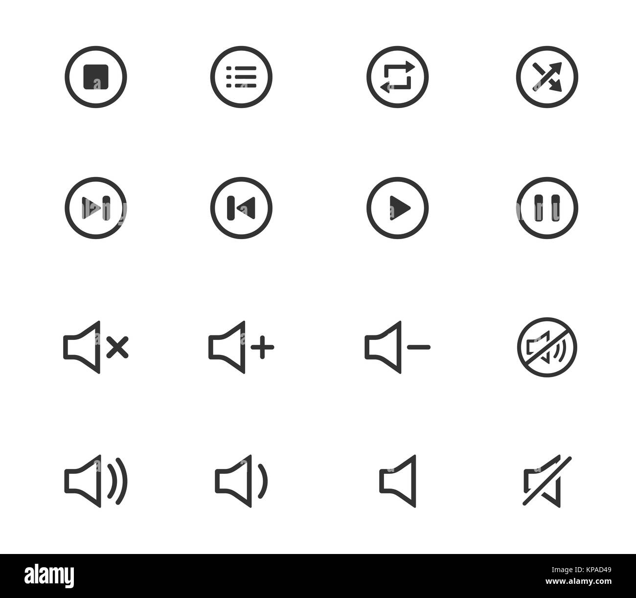 Media player icons Stock Photo - Alamy