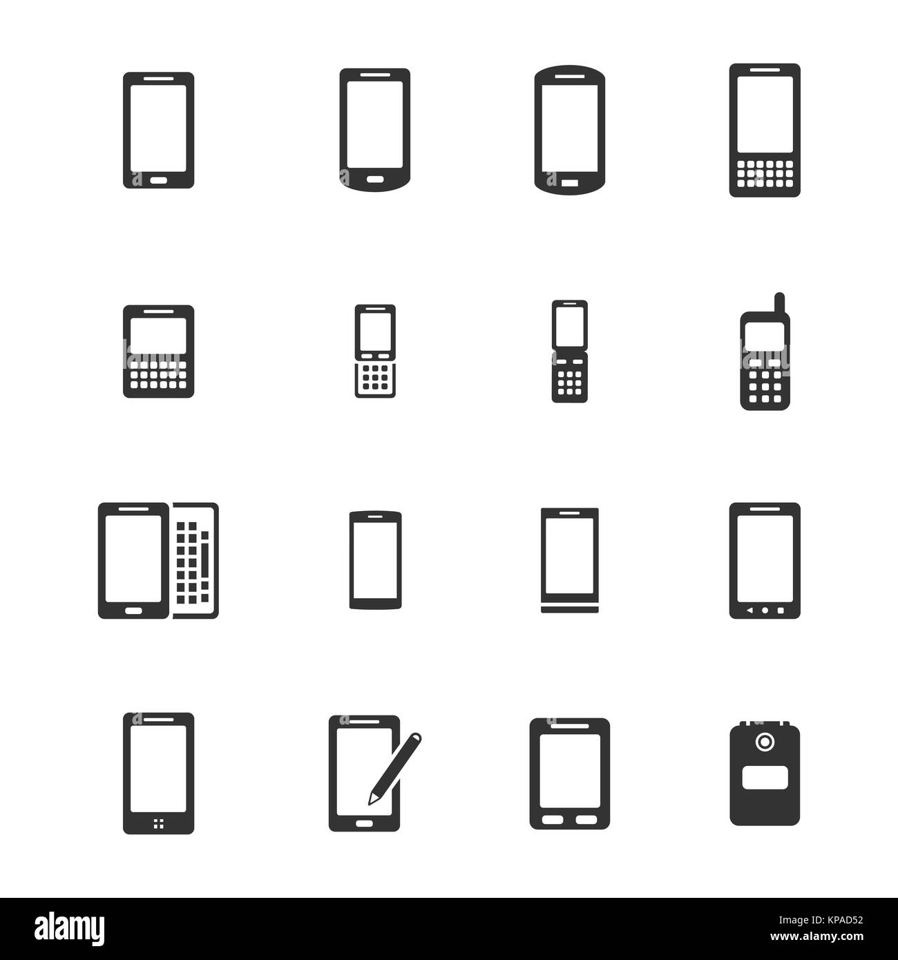 Phones simply icons Stock Photo - Alamy