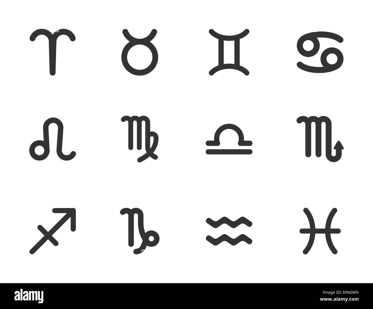 zodiac icons set Stock Photo - Alamy