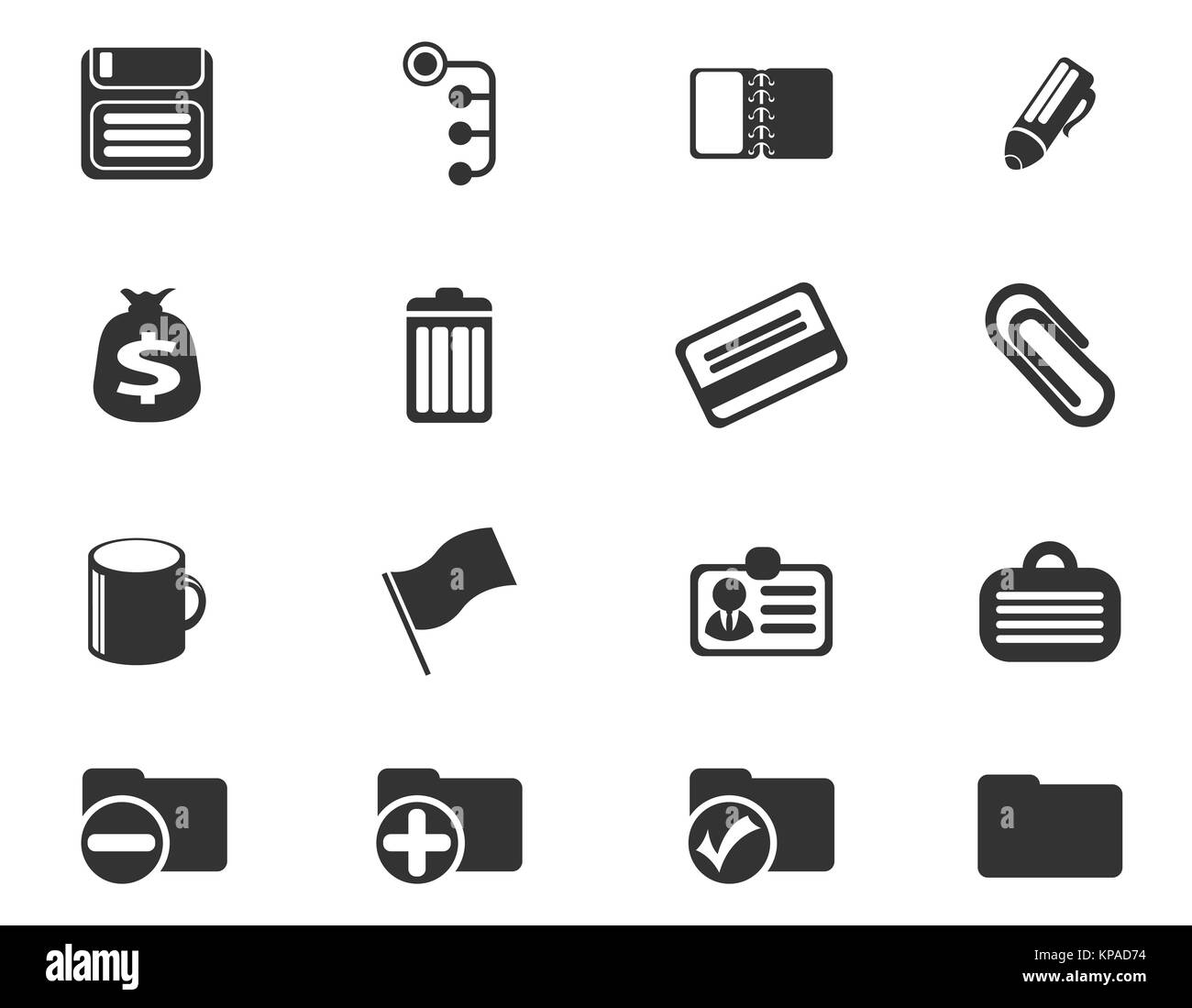 Office simple vector icons Stock Photo - Alamy
