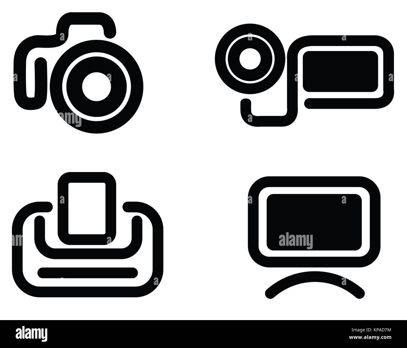 Photo video icon set Stock Photo - Alamy