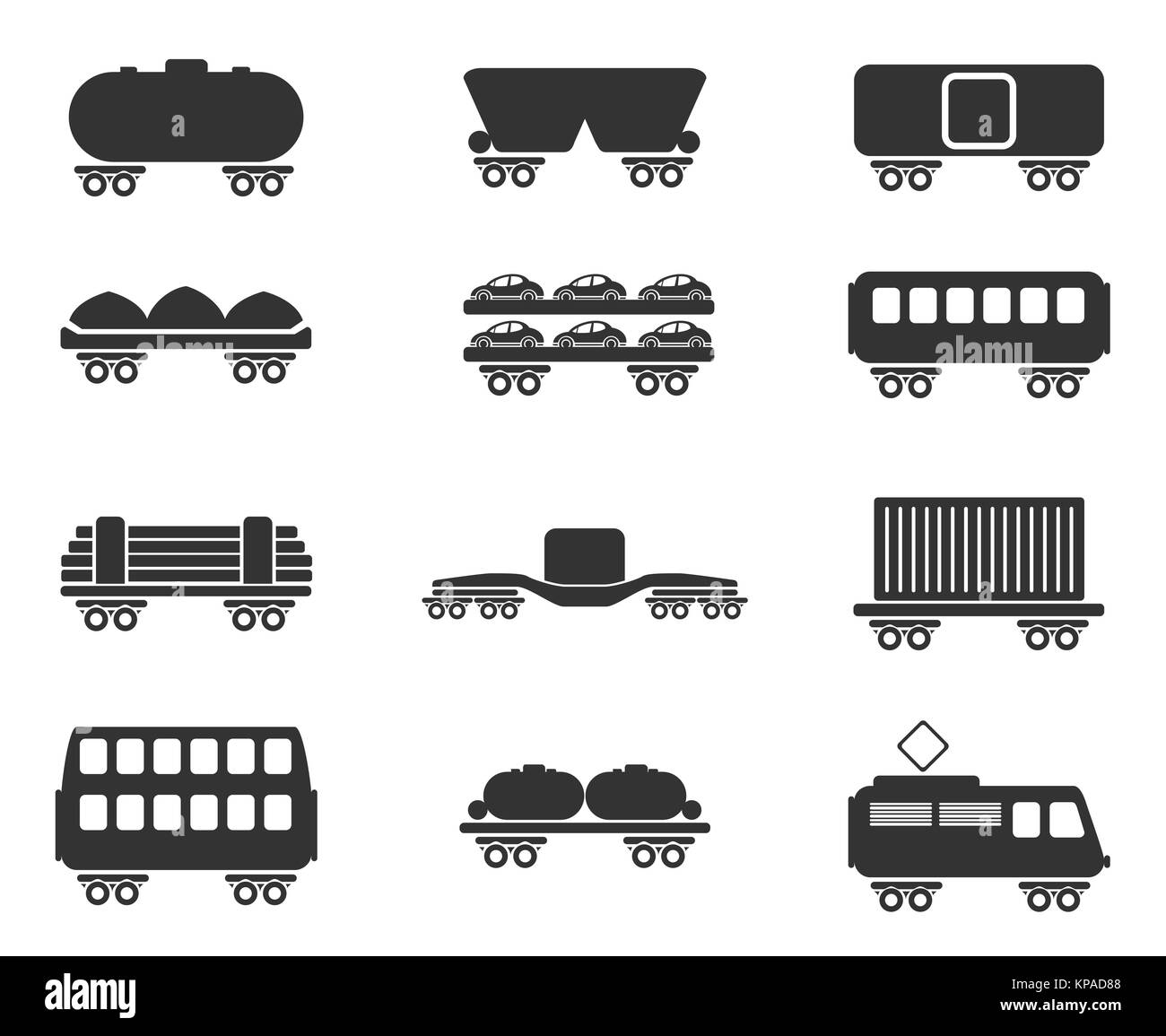 Rail-freight traffic icons Stock Photo - Alamy