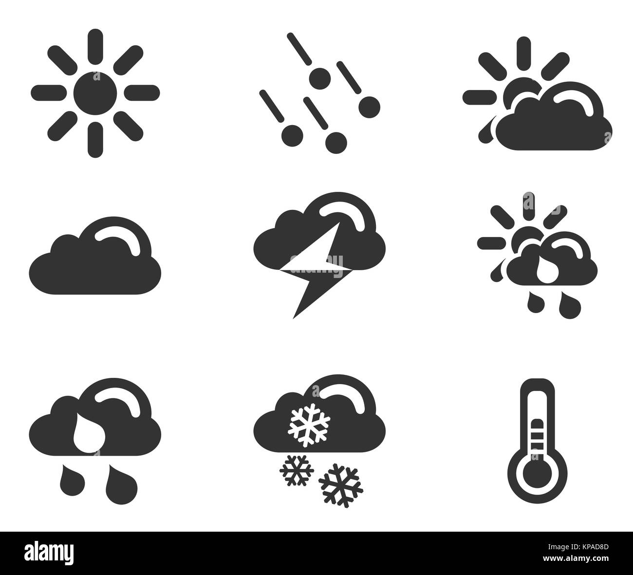 Weather simple vector icons Stock Photo - Alamy
