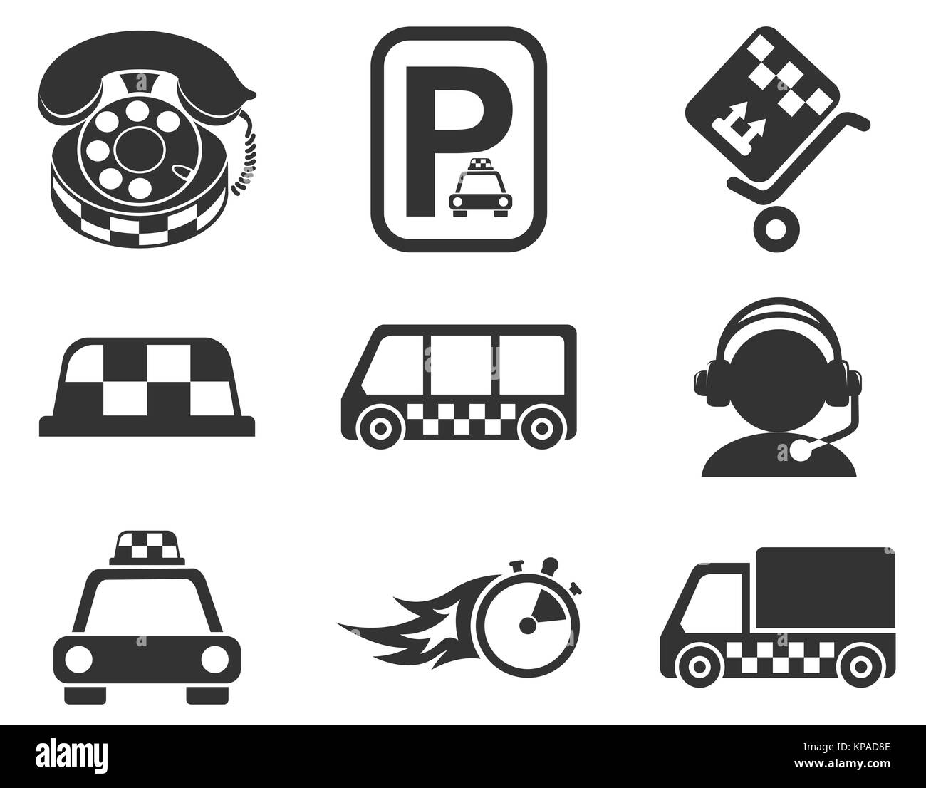 taxi services icon set Stock Photo - Alamy