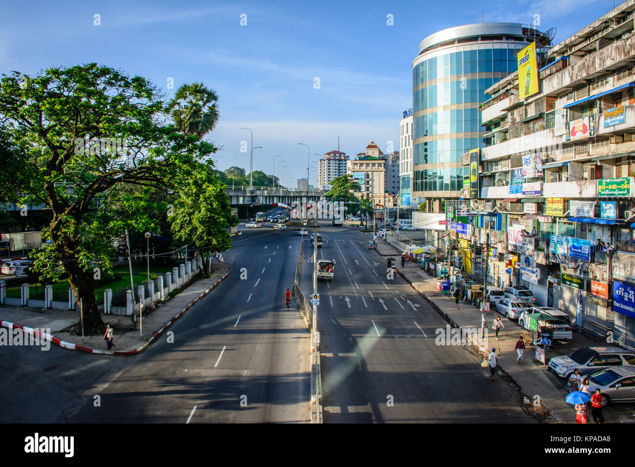 pleasant morning, Hledan Junction in Yangon, Myanmar, june-2017 Stock Photo - Alamy