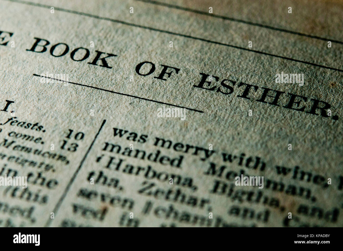 detail of a Holy Bible page Stock Photo - Alamy