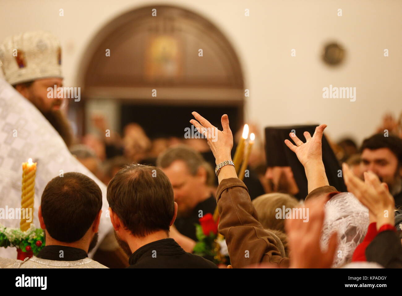Belarus, Gomel city, celebrating the church holiday of Easter in St ...