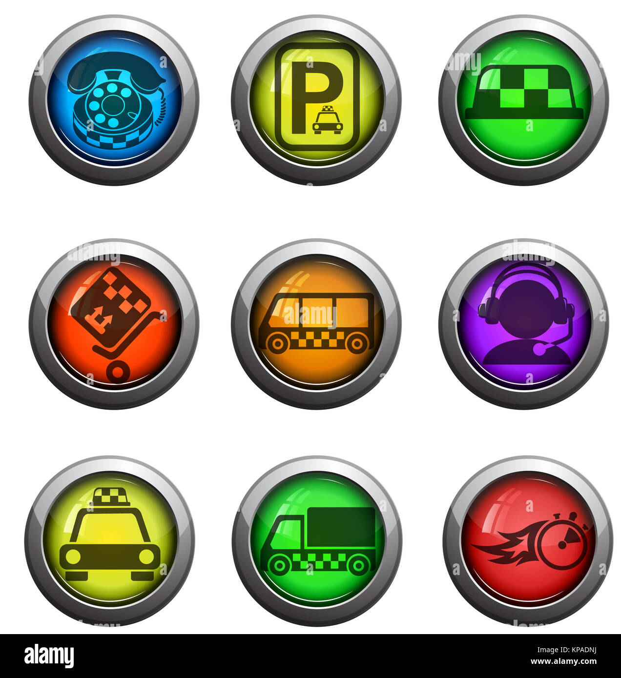 Taxi services icons set Stock Photo - Alamy