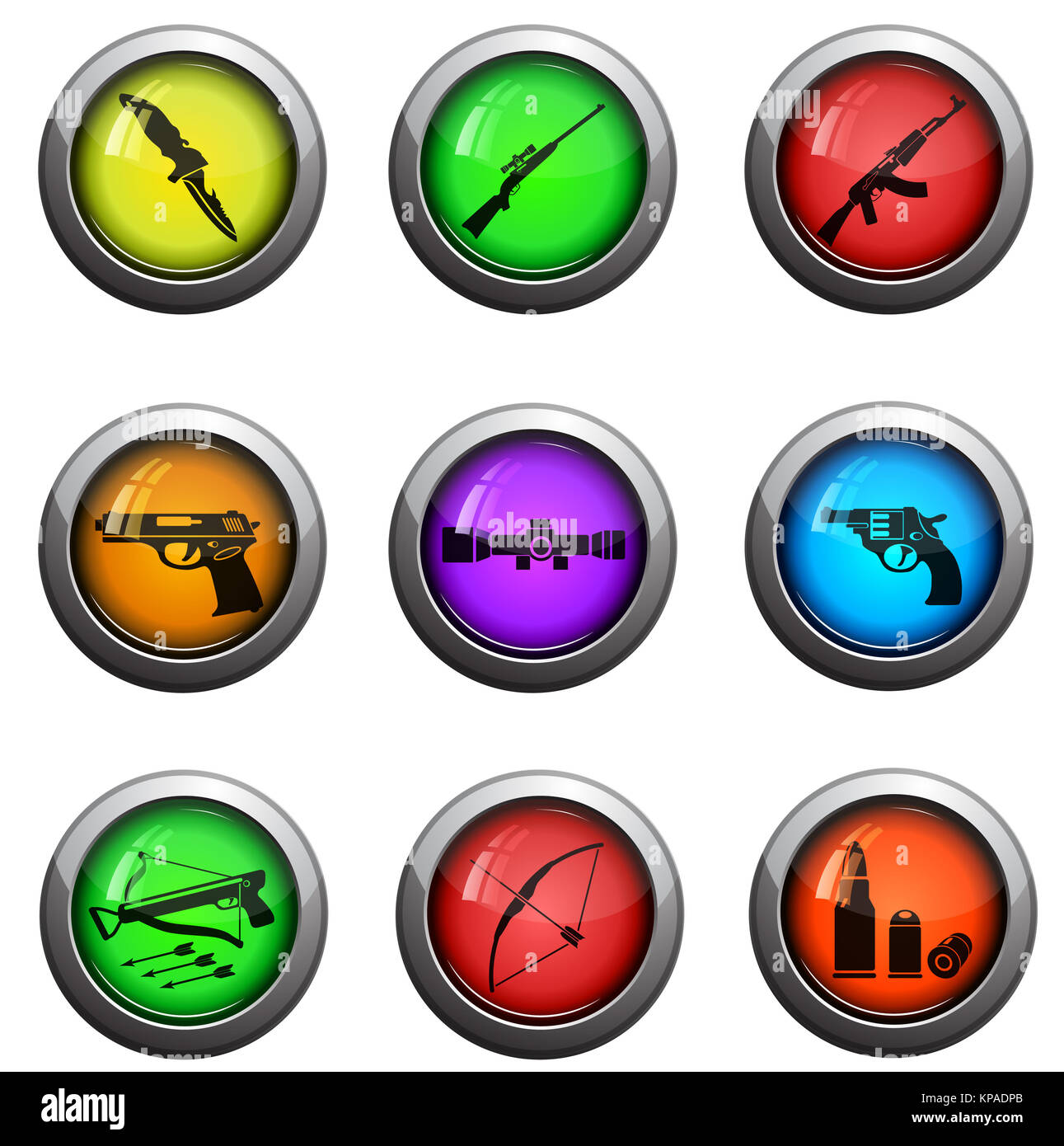 Weapon icon set Stock Photo - Alamy