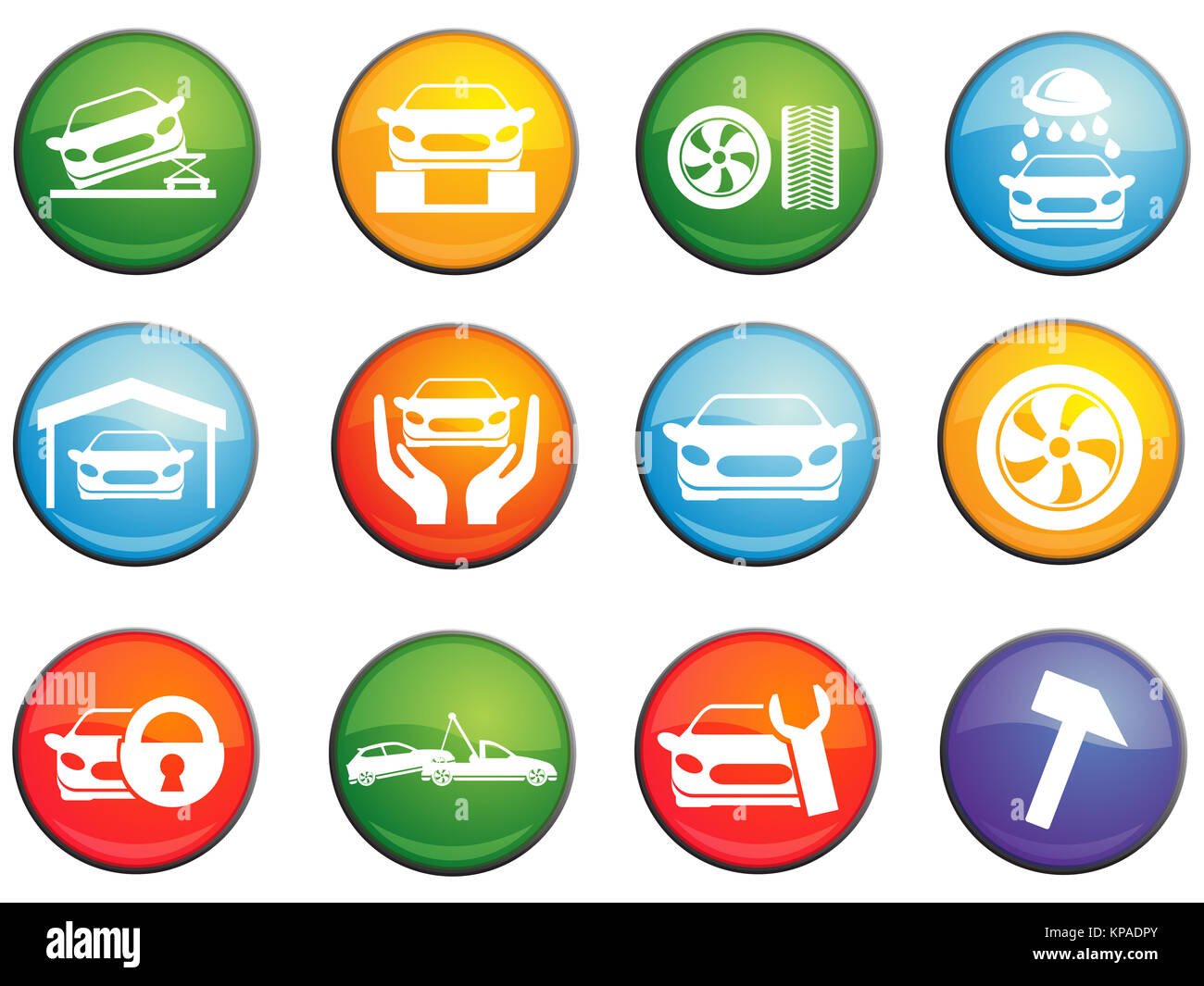 Car service icons set Stock Photo - Alamy