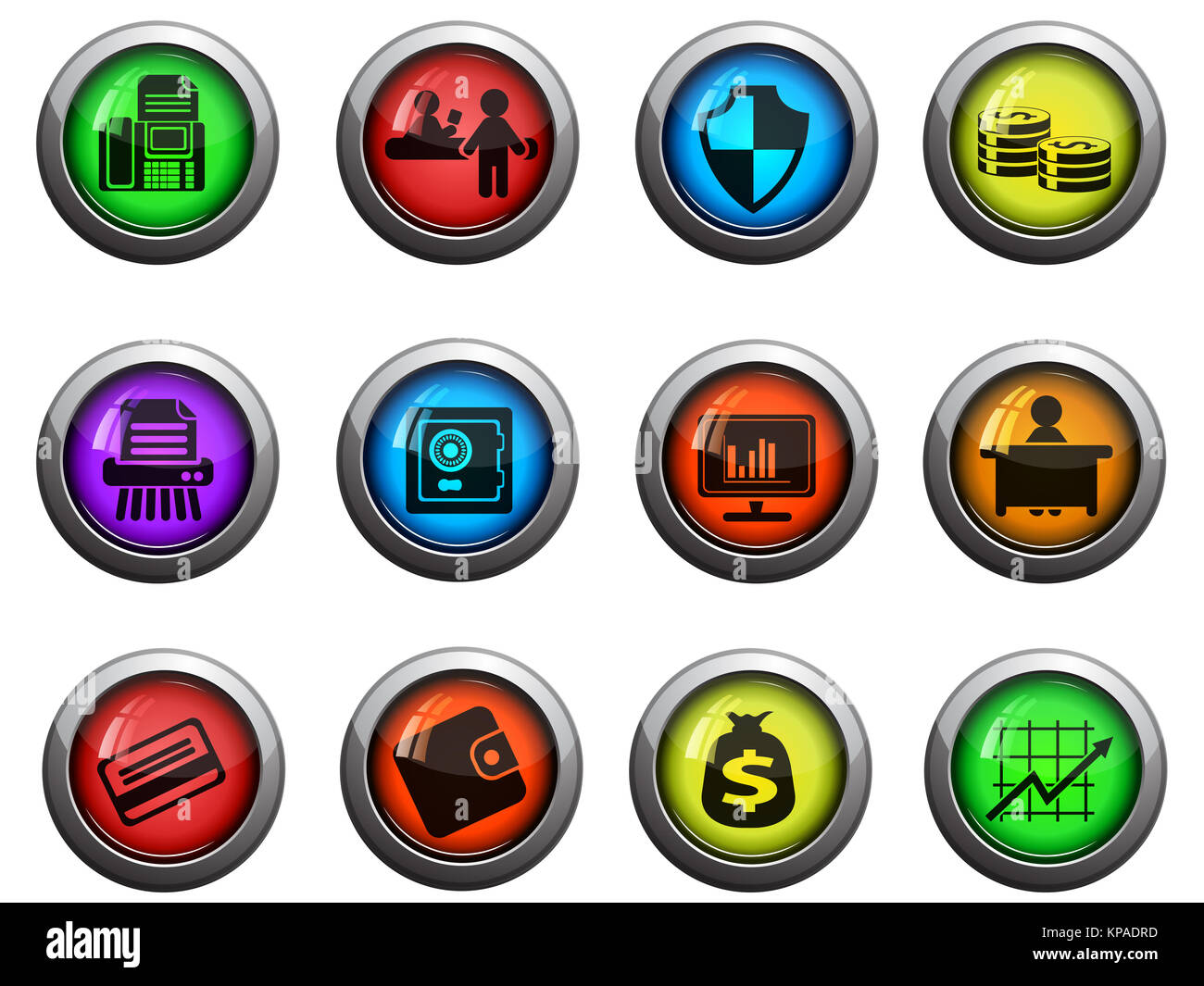 Bank icons set Stock Photo - Alamy