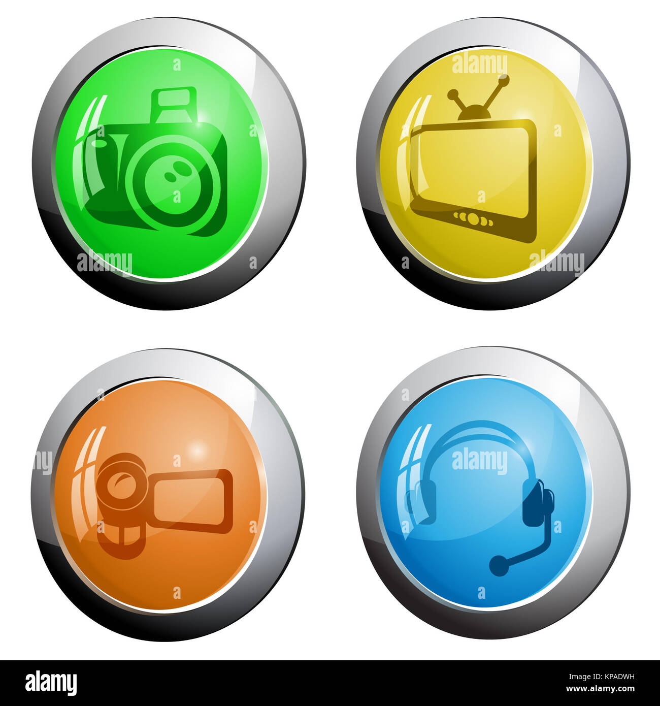 Media icons set Stock Photo - Alamy