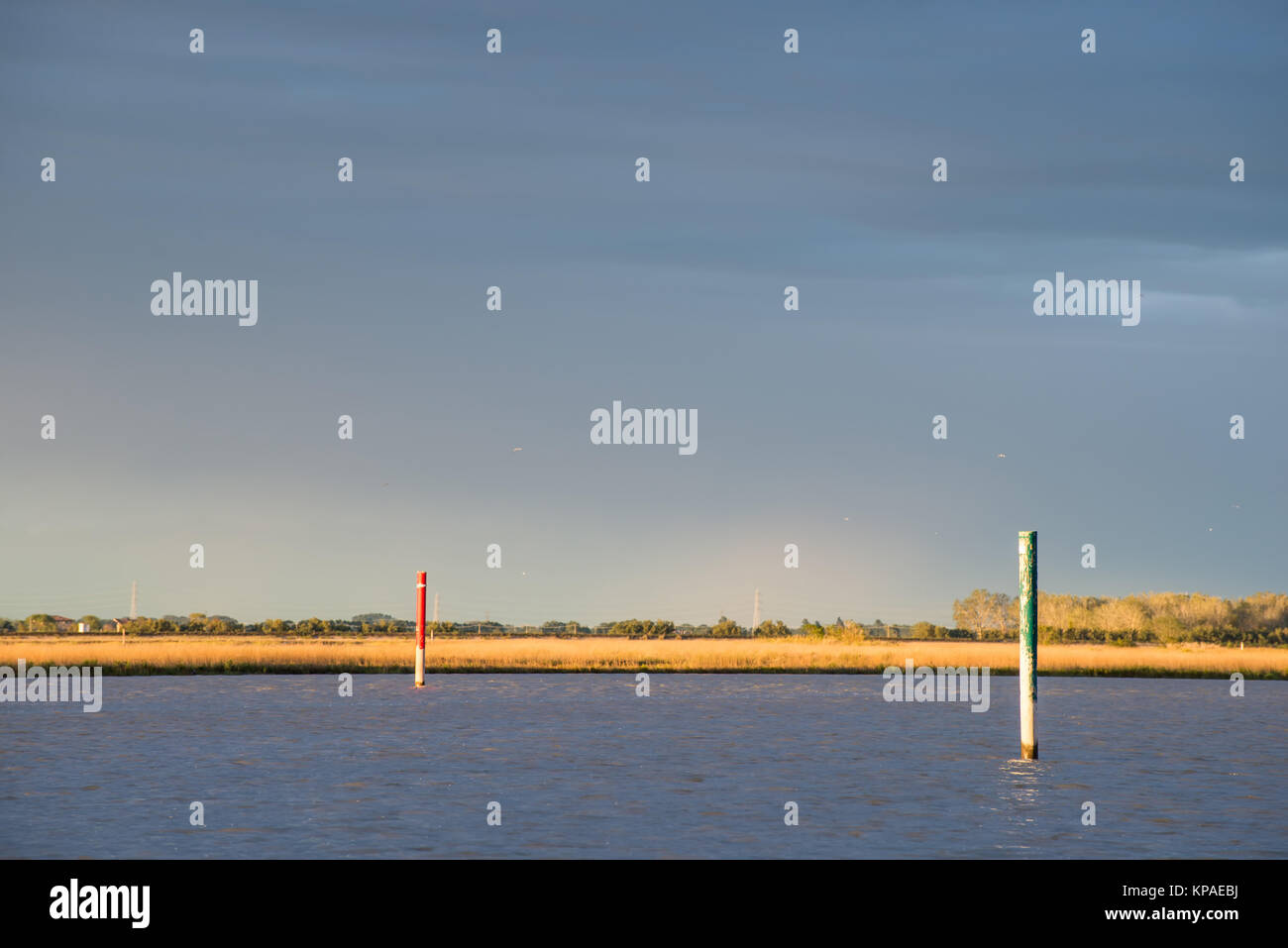 views of the landscape of the lagoon in Bibione Pineda Stock Photo - Alamy