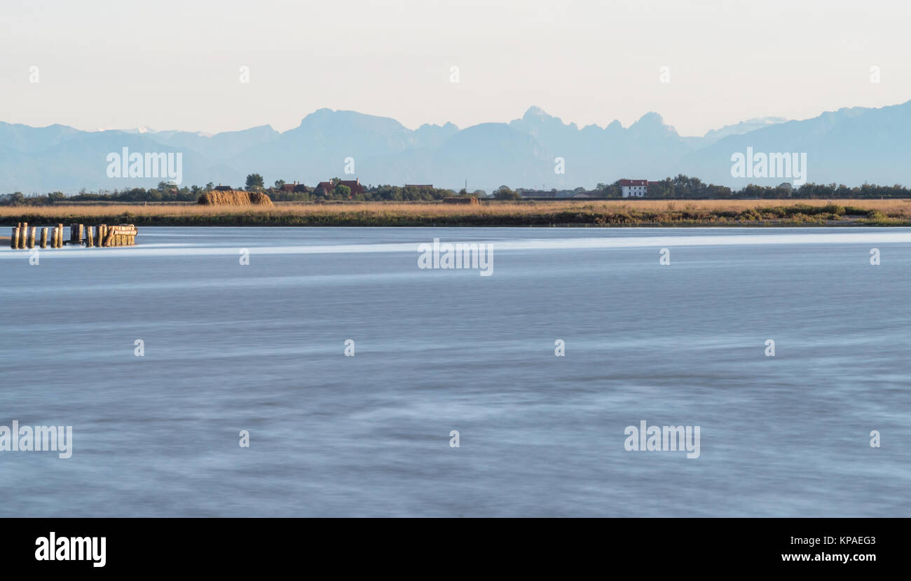 views of the landscape of the lagoon in Bibione Pineda Stock Photo - Alamy