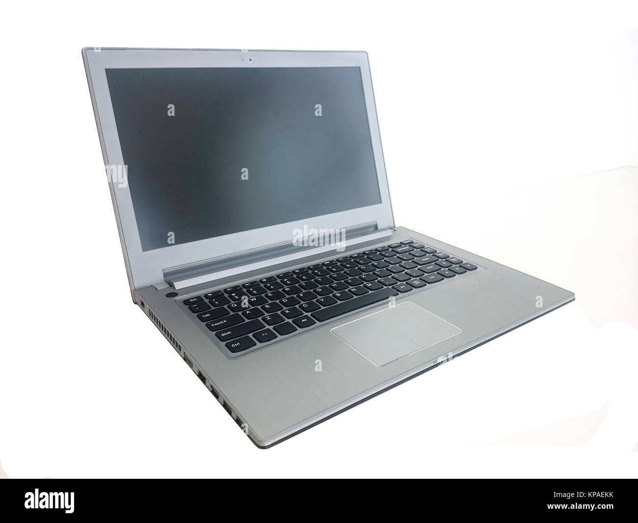 modern laptop (grey color) is isolated on white background Stock Photo ...