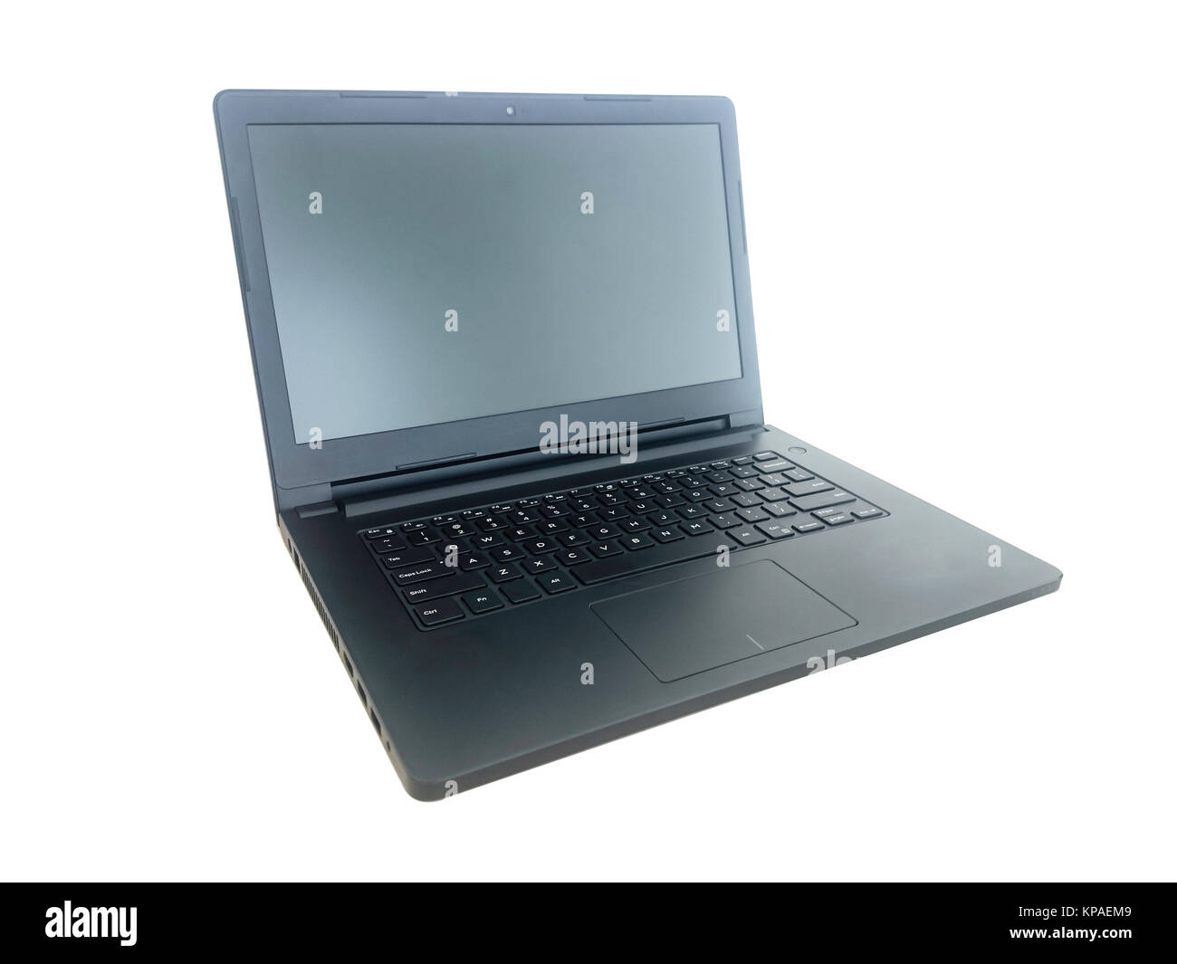 modern laptop (black color) is isolated on white background Stock Photo ...