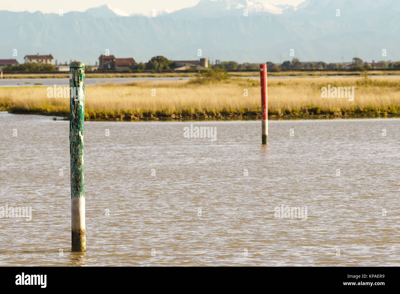 views of the landscape of the lagoon in Bibione Pineda Stock Photo - Alamy