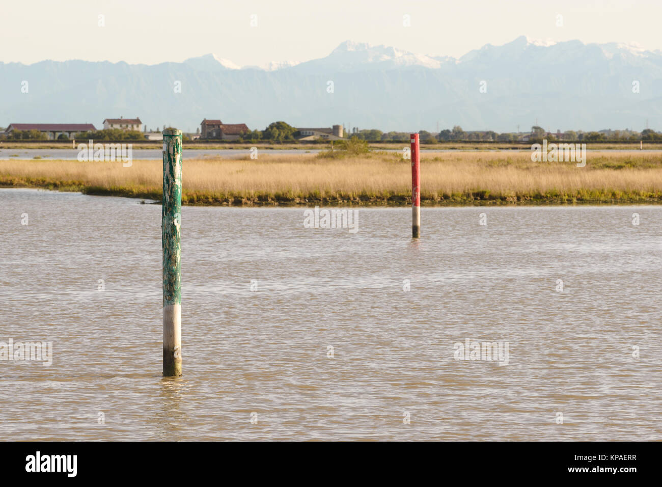 views of the landscape of the lagoon in Bibione Pineda Stock Photo - Alamy