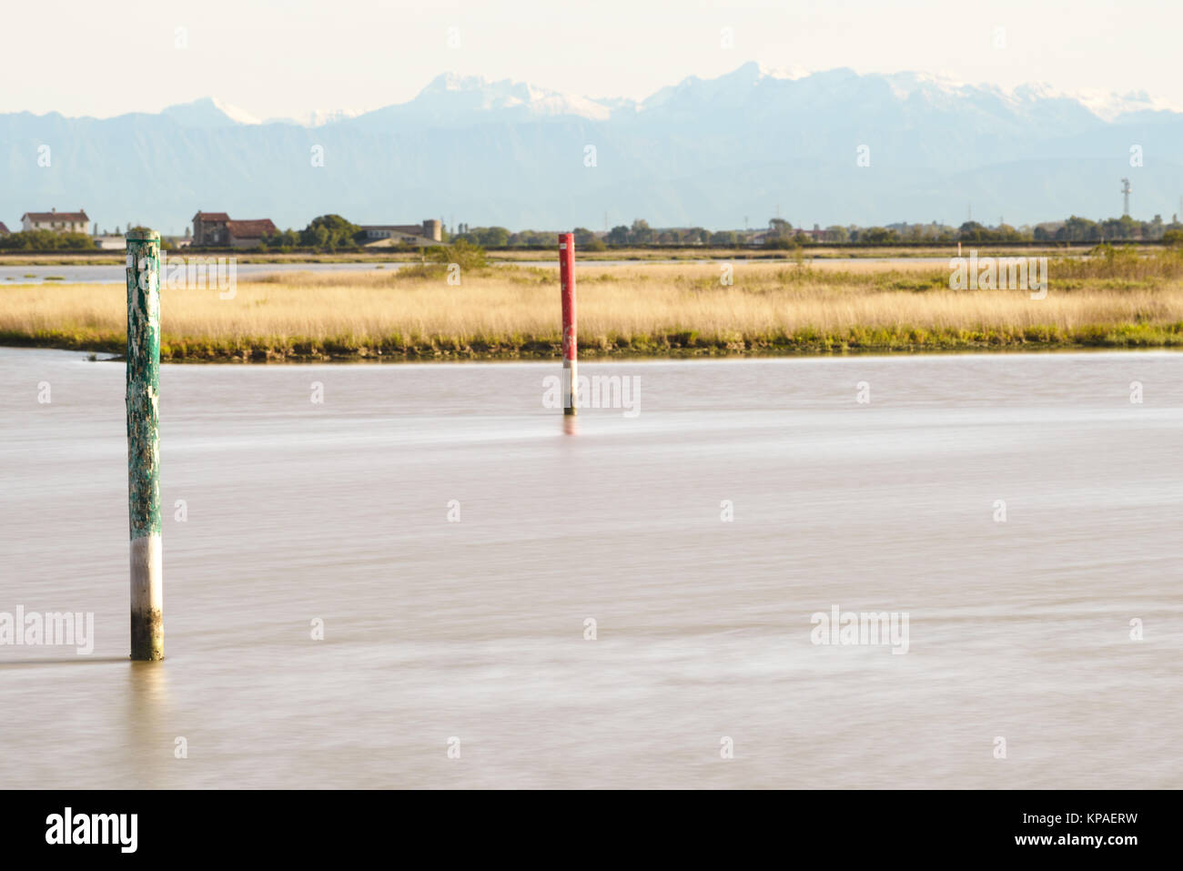 views of the landscape of the lagoon in Bibione Pineda Stock Photo - Alamy
