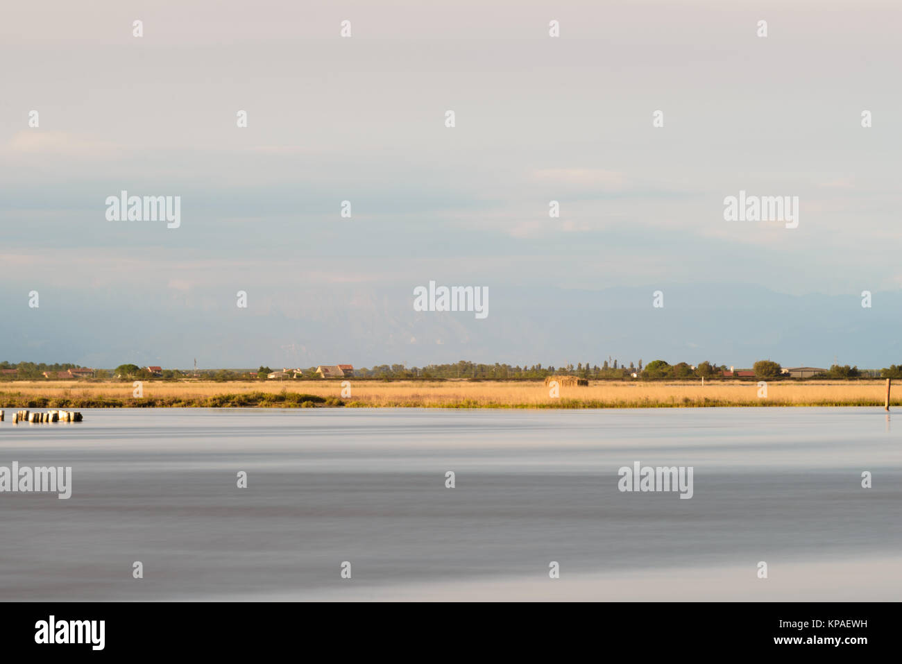 views of the landscape of the lagoon in Bibione Pineda Stock Photo - Alamy