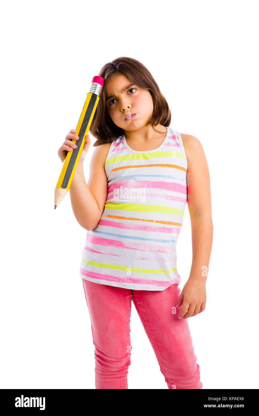 Little girl thinking Stock Photo - Alamy