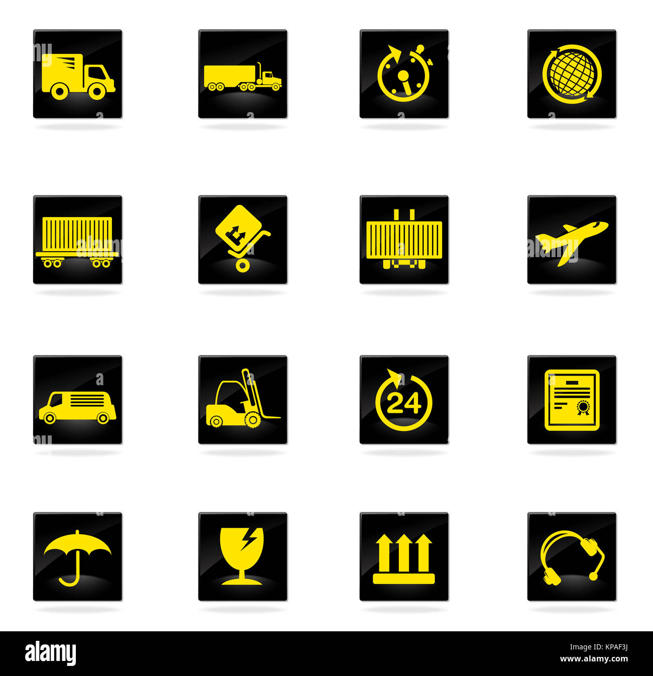 Cargo shipping icons set Stock Photo - Alamy