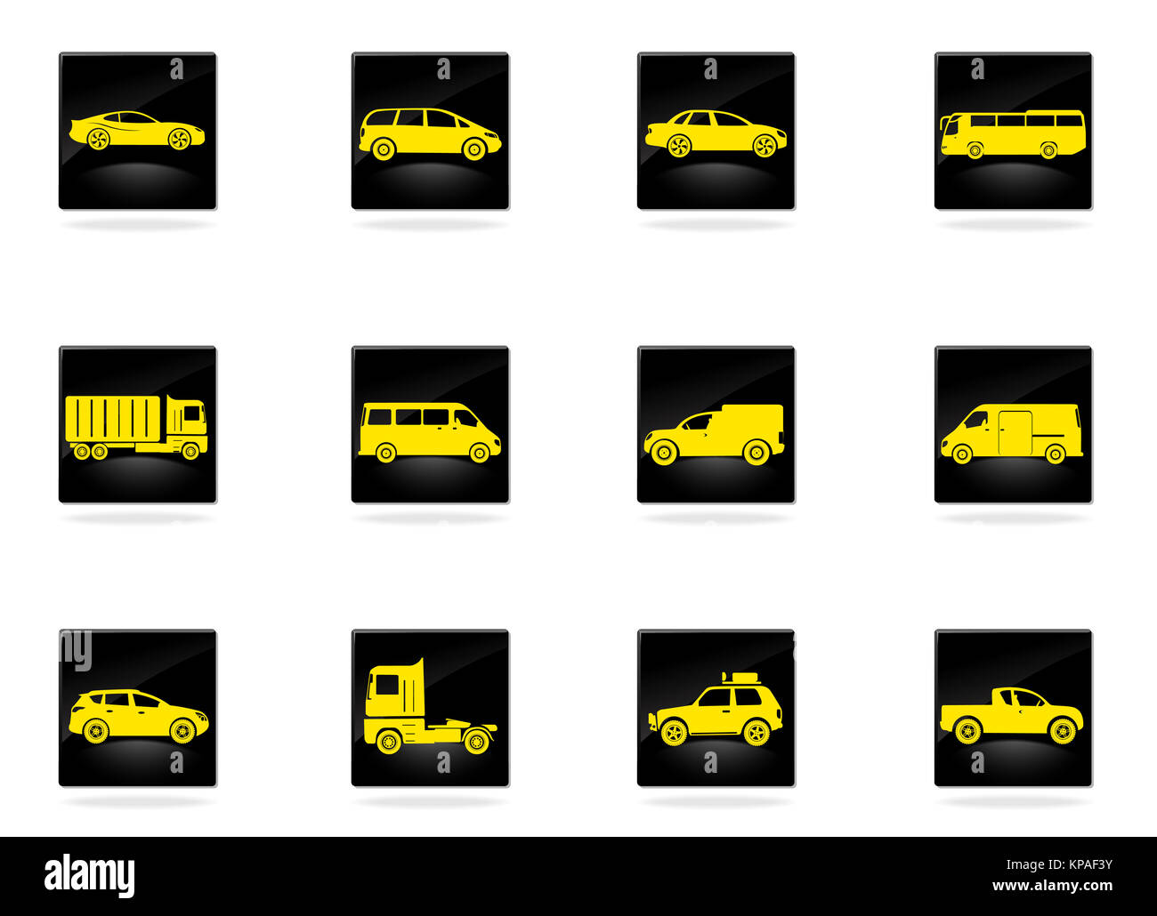 Vehicles Icon Set Stock Photo - Alamy