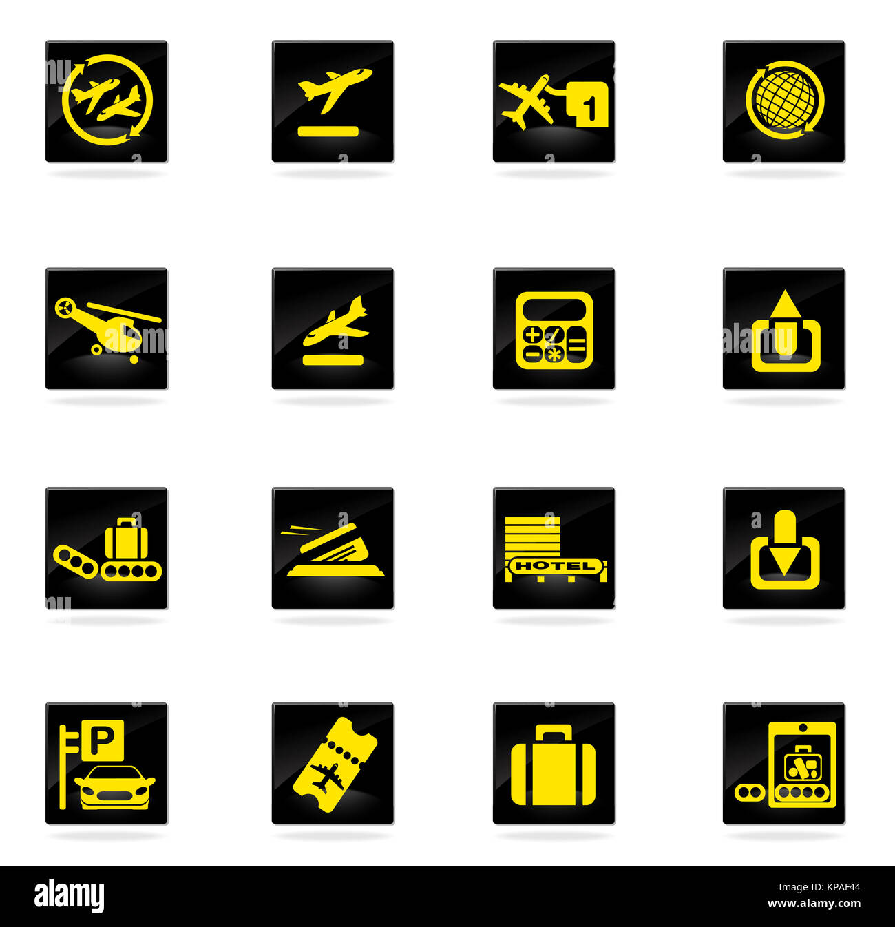 Airport icons set Stock Photo - Alamy