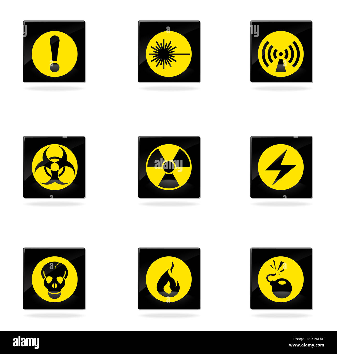 Hazard icons set Stock Photo - Alamy