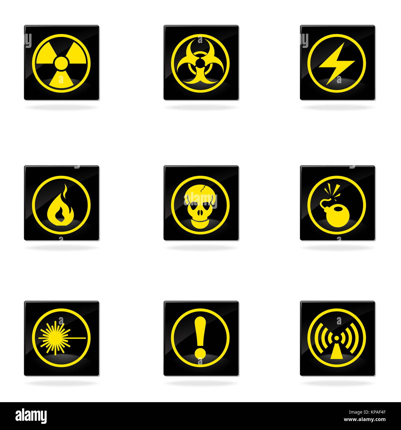 Hazard icons set Stock Photo - Alamy