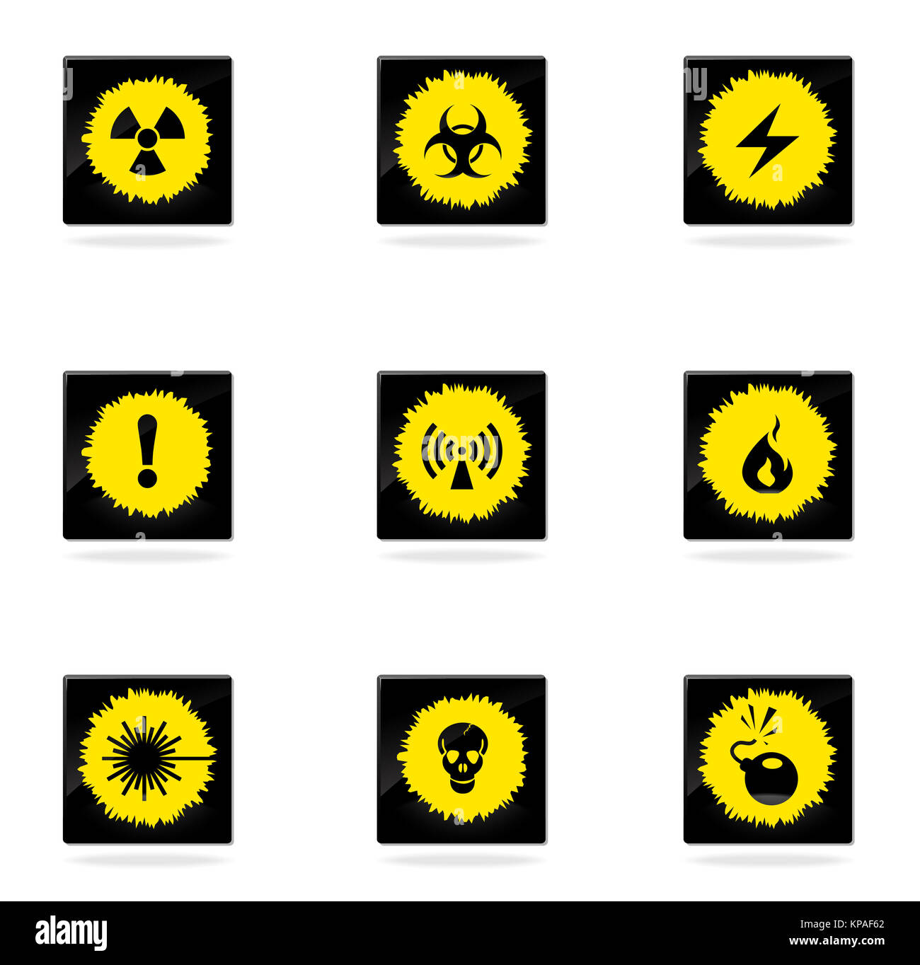 Hazard Sign Icons Stock Photo - Alamy