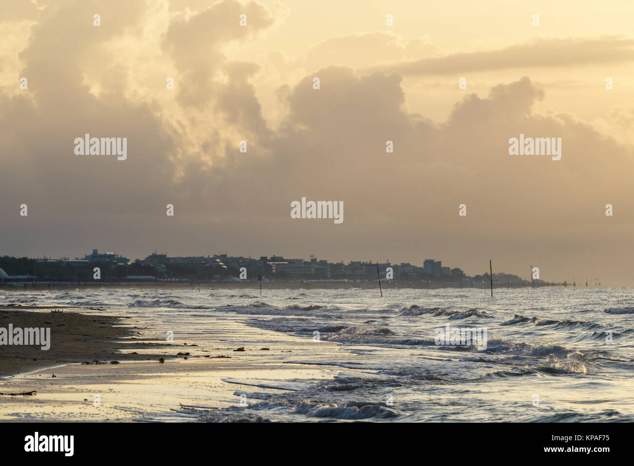 sunrise on Bibione Pineda beach Stock Photo - Alamy