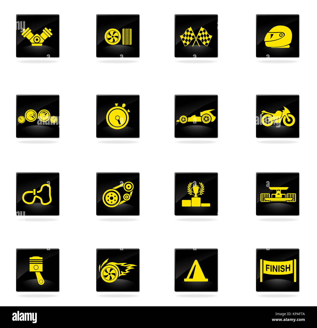 Racing icons set Stock Photo - Alamy