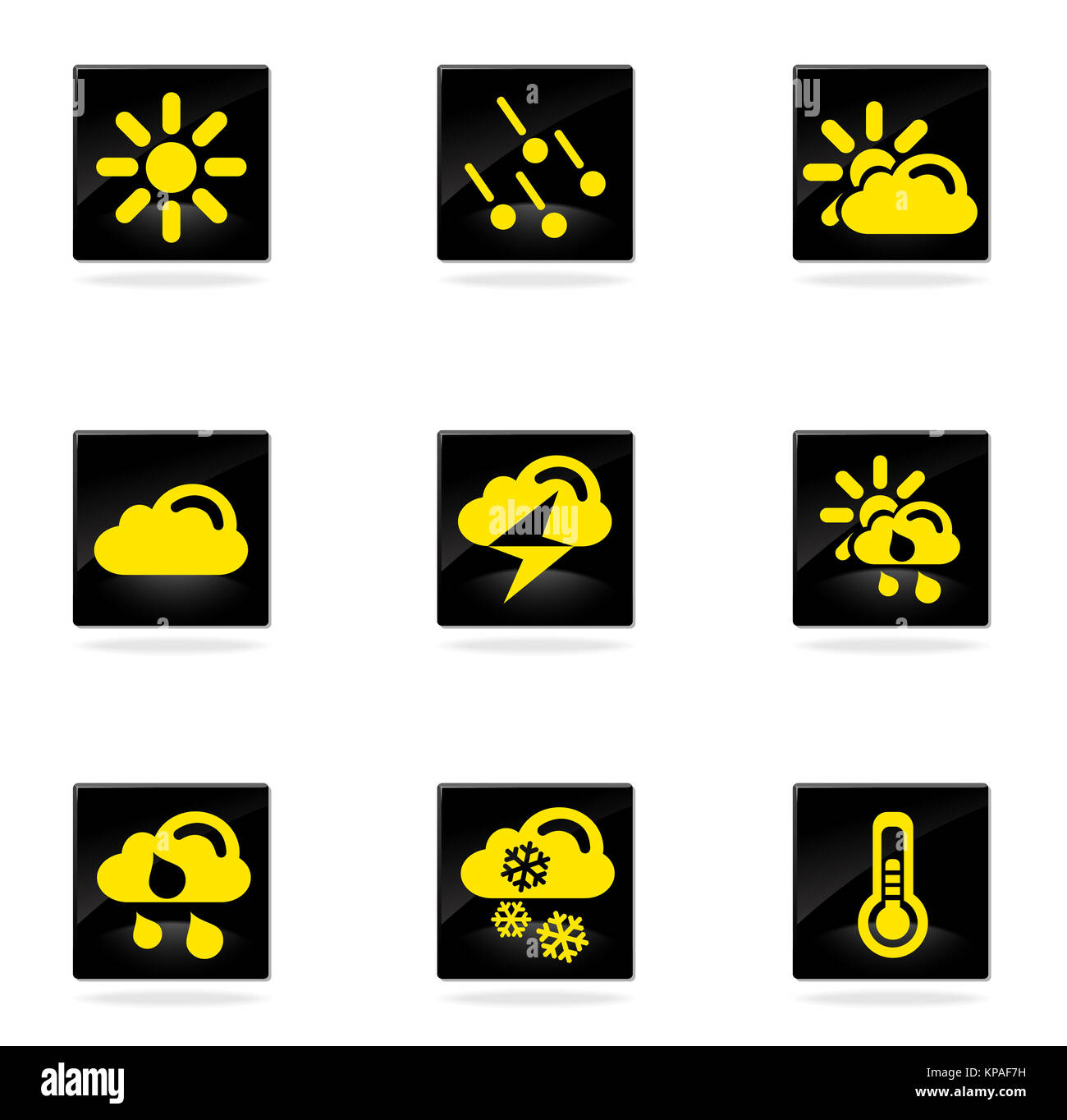 Weather simple vector icons Stock Photo - Alamy