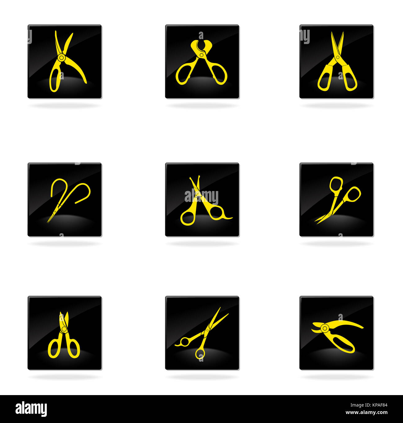 Scissors icons set Stock Photo - Alamy