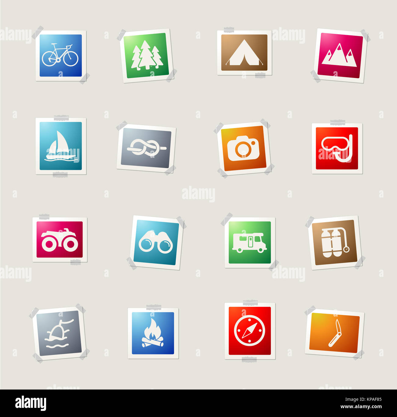 Active recreation icon set Stock Photo - Alamy
