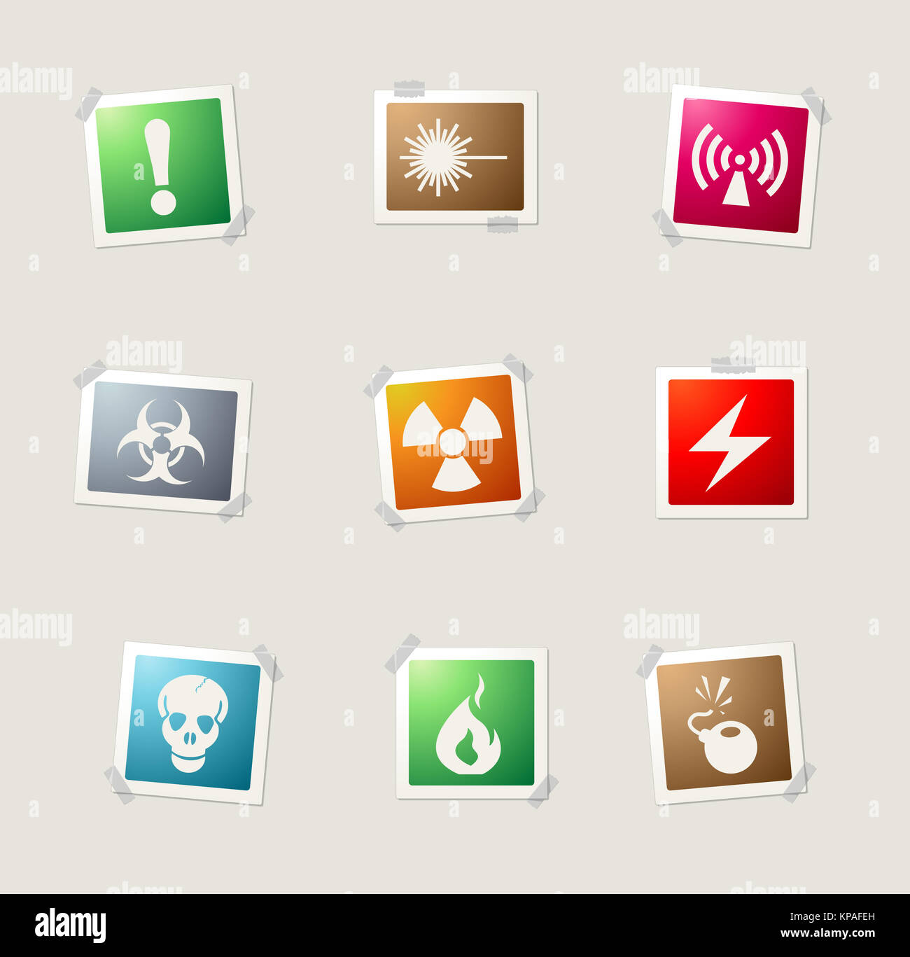 Hazard icons set Stock Photo - Alamy